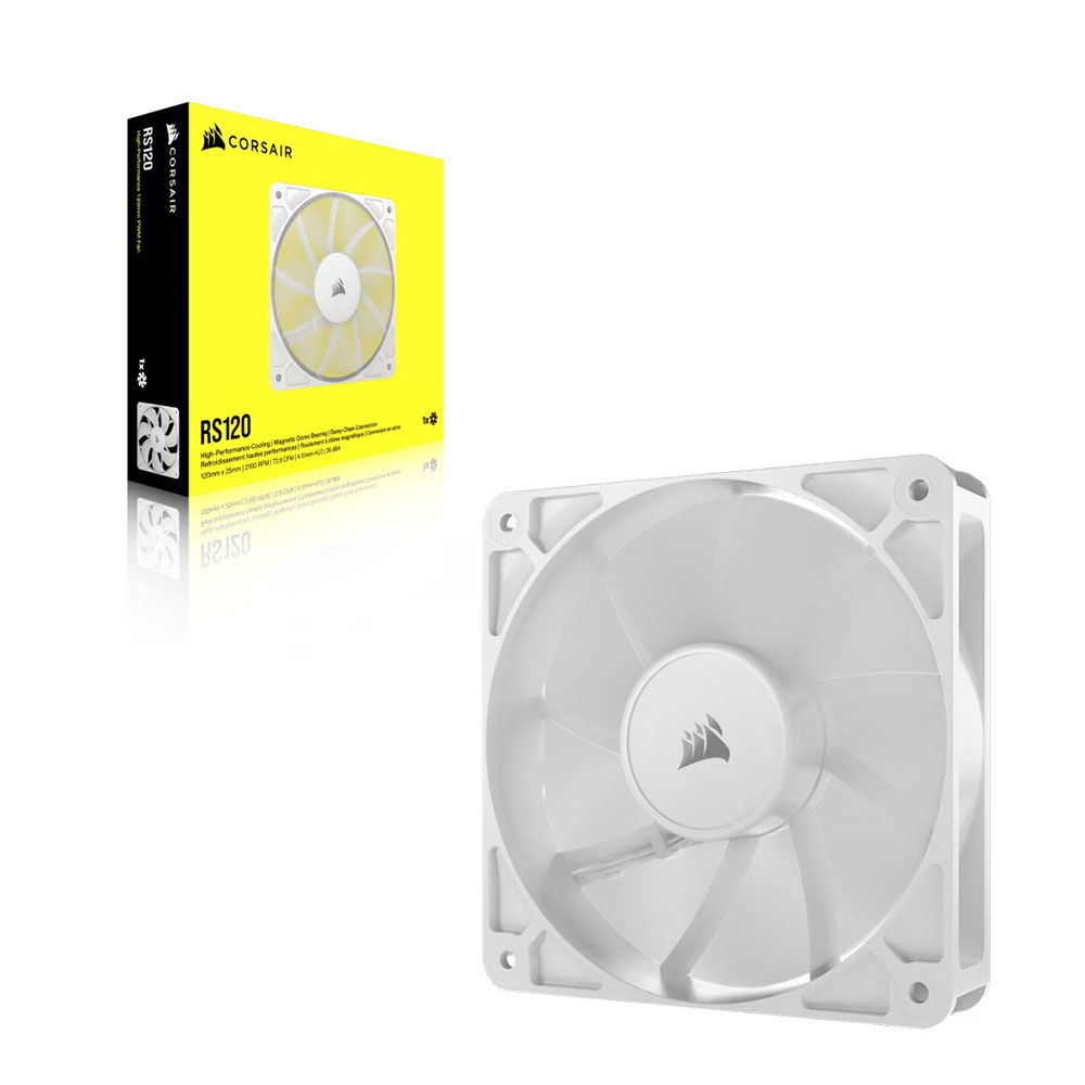 Cooler Fan Rs120 120mm Pwm White Corsair | HYPERGAMING