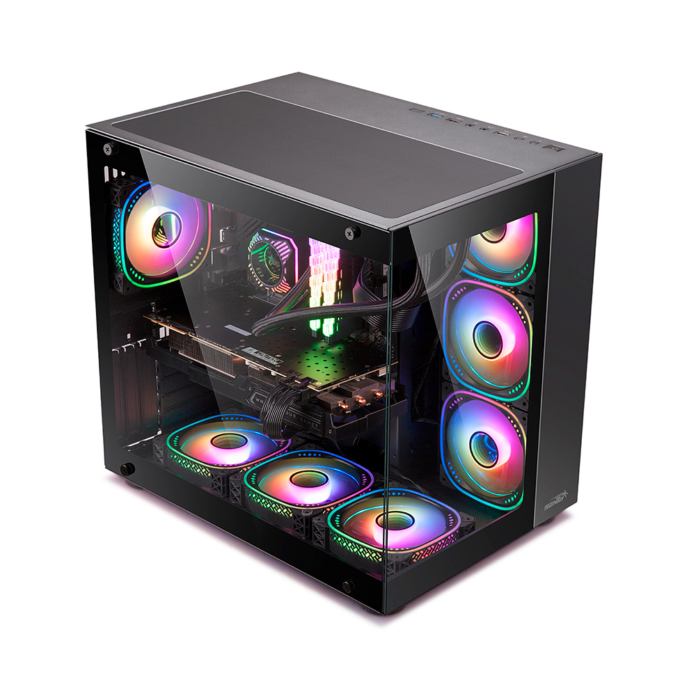 Gabinete A40 Gs-8200 Tg Fans X7 Argb Black Tg Sentey | HYPERGAMING