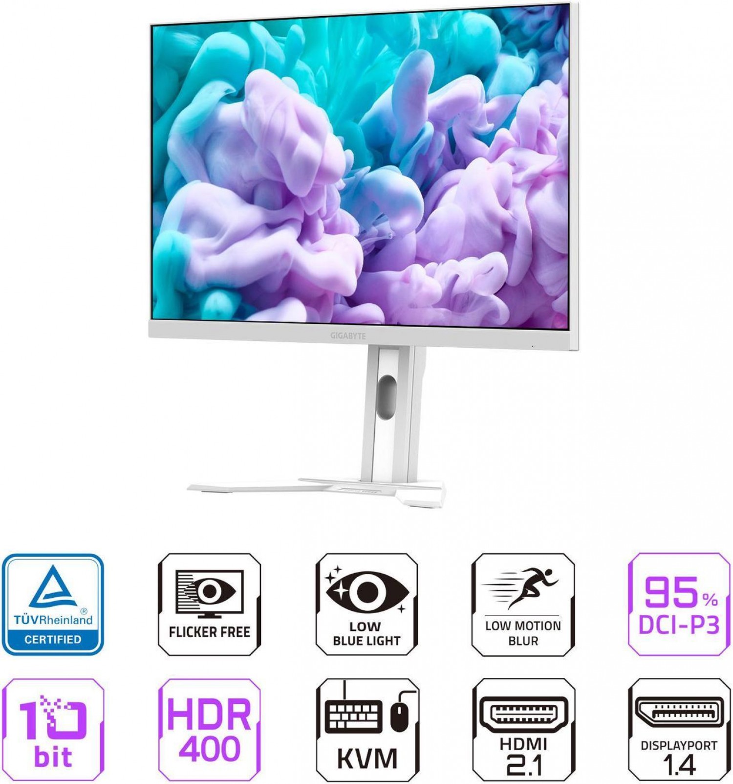 MONITOR 27 GIGABYTE M27QA ICE SA QHD WHITE BLANCO | Megasoft Argentina