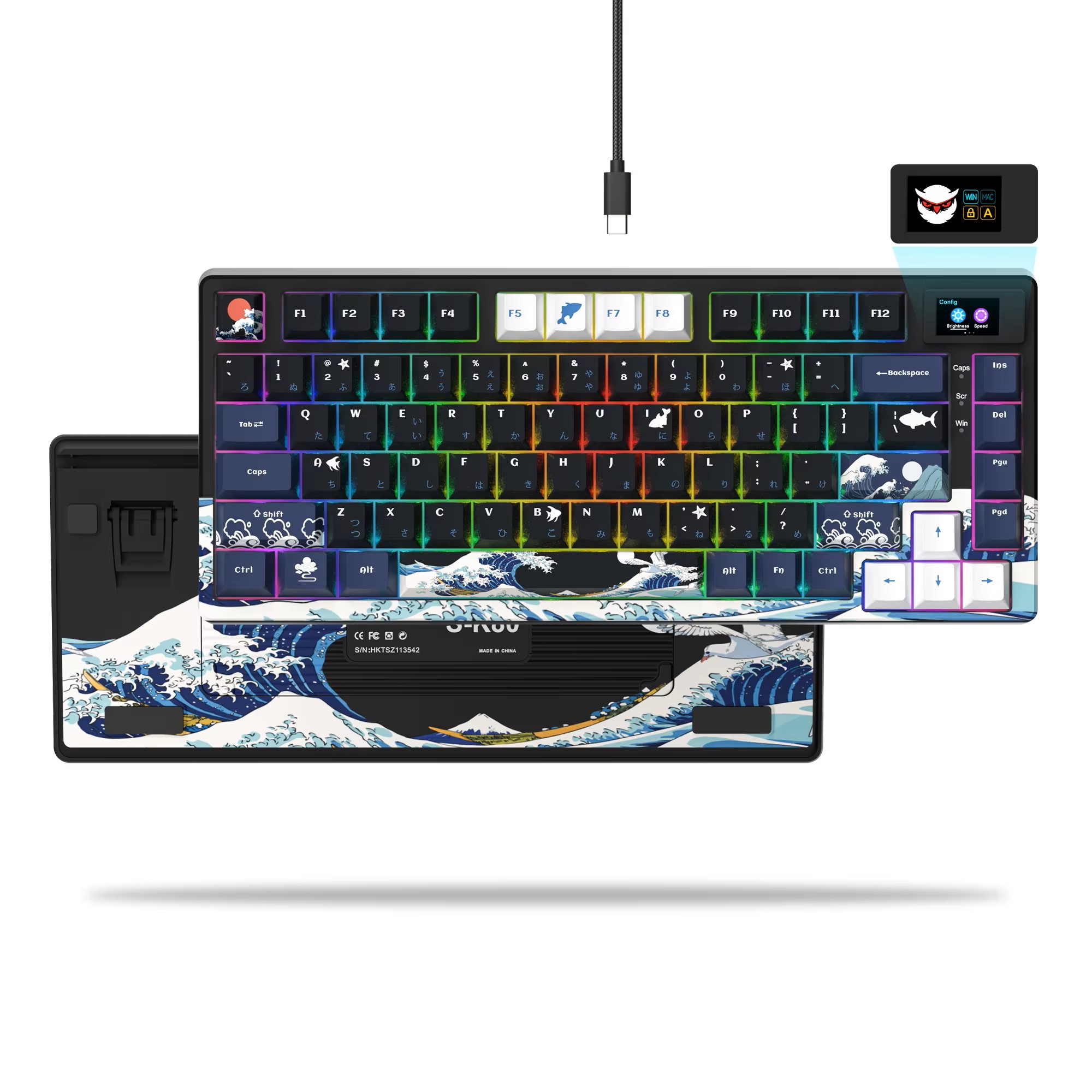 TECLADO MECANICO 80 WOMIER SK80 KANAGAWA 75% PANTALLA BLACK. | The Gamer Shop