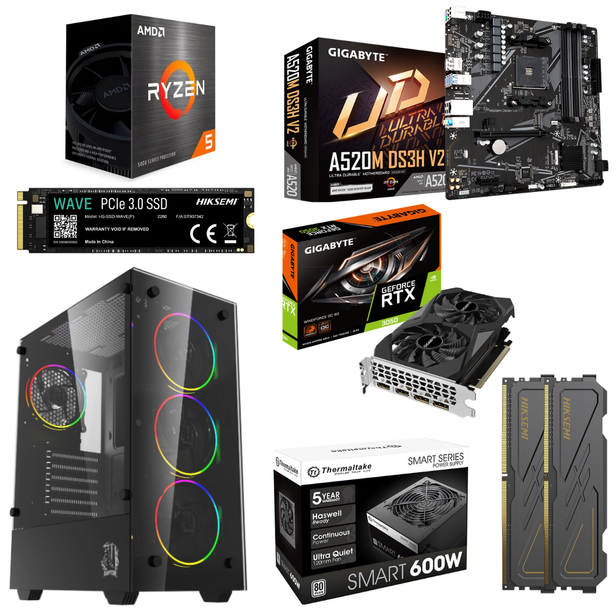 Pc Gamer Raptor Amd Ryzen 5 5600T 16G Ssd 1024Gb Rtx3050 | INCOT ...