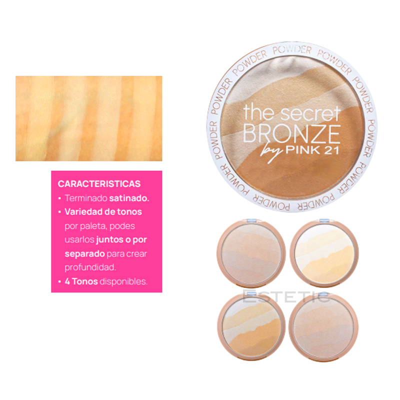 Pack X3 Polvo The Secret Bronzer Pink 21 (PROMO) | Estetic Make Up