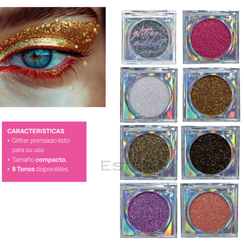 Sombra Glitter Addict Individual Pink 21 | Estetic Make Up