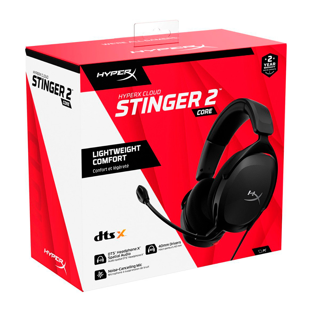Auricular Cloud Stinger Core 2 Black Hyperx | HYPERGAMING