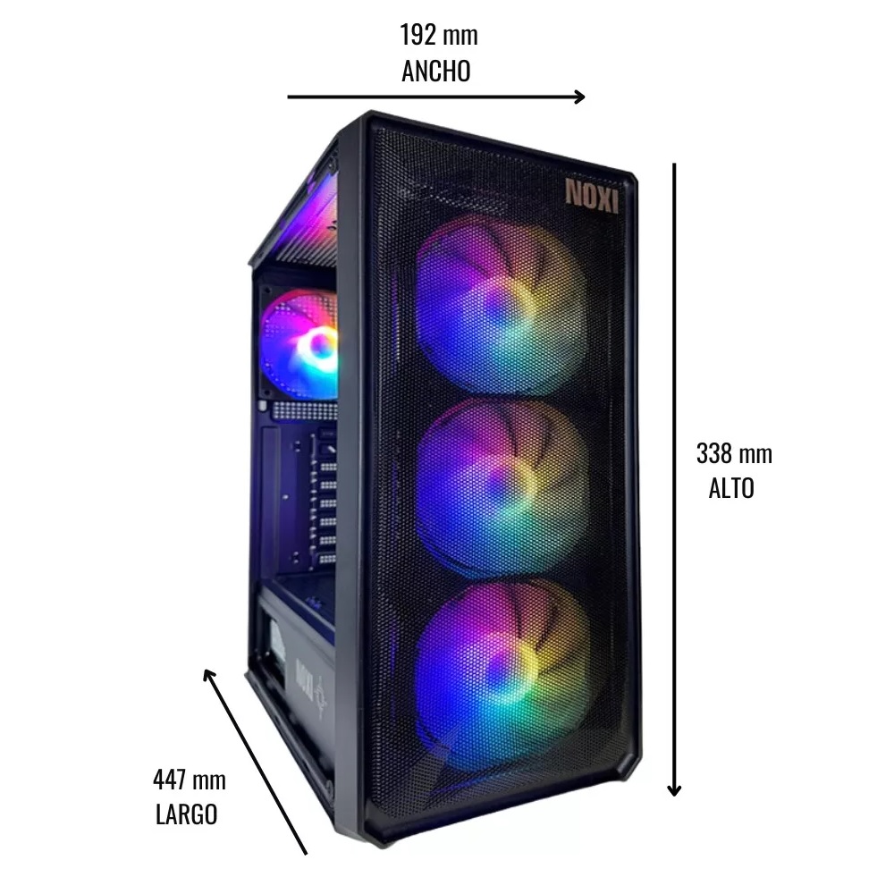 Gabinete Noxi Flare Rgb 4x120mm Fan | Noxie Store