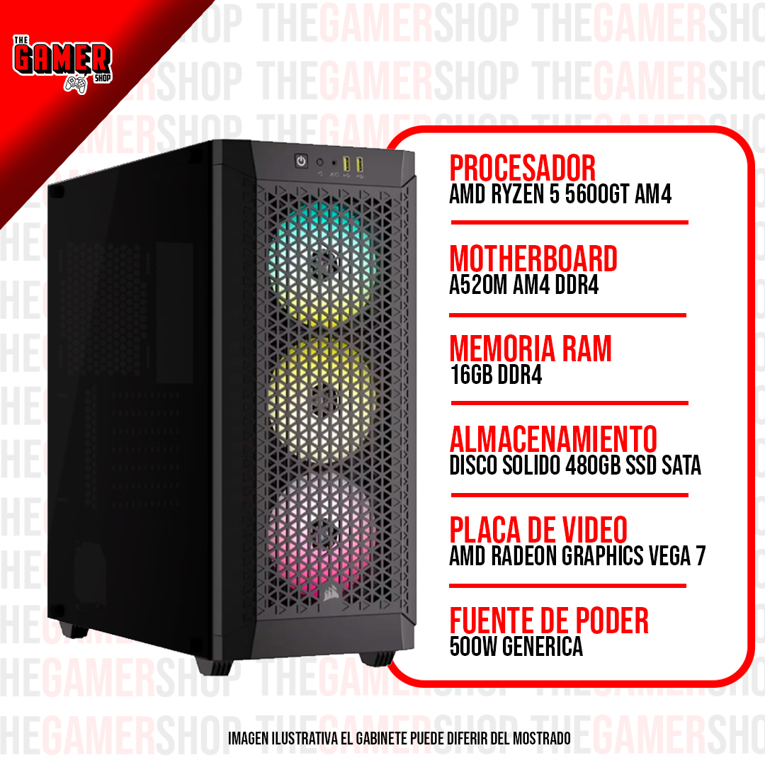 PC GAMER | RYZEN 5 5600GT - RAM 16GB - 512GB M.2 | N230 + WINDOWS11 | The Gamer Shop