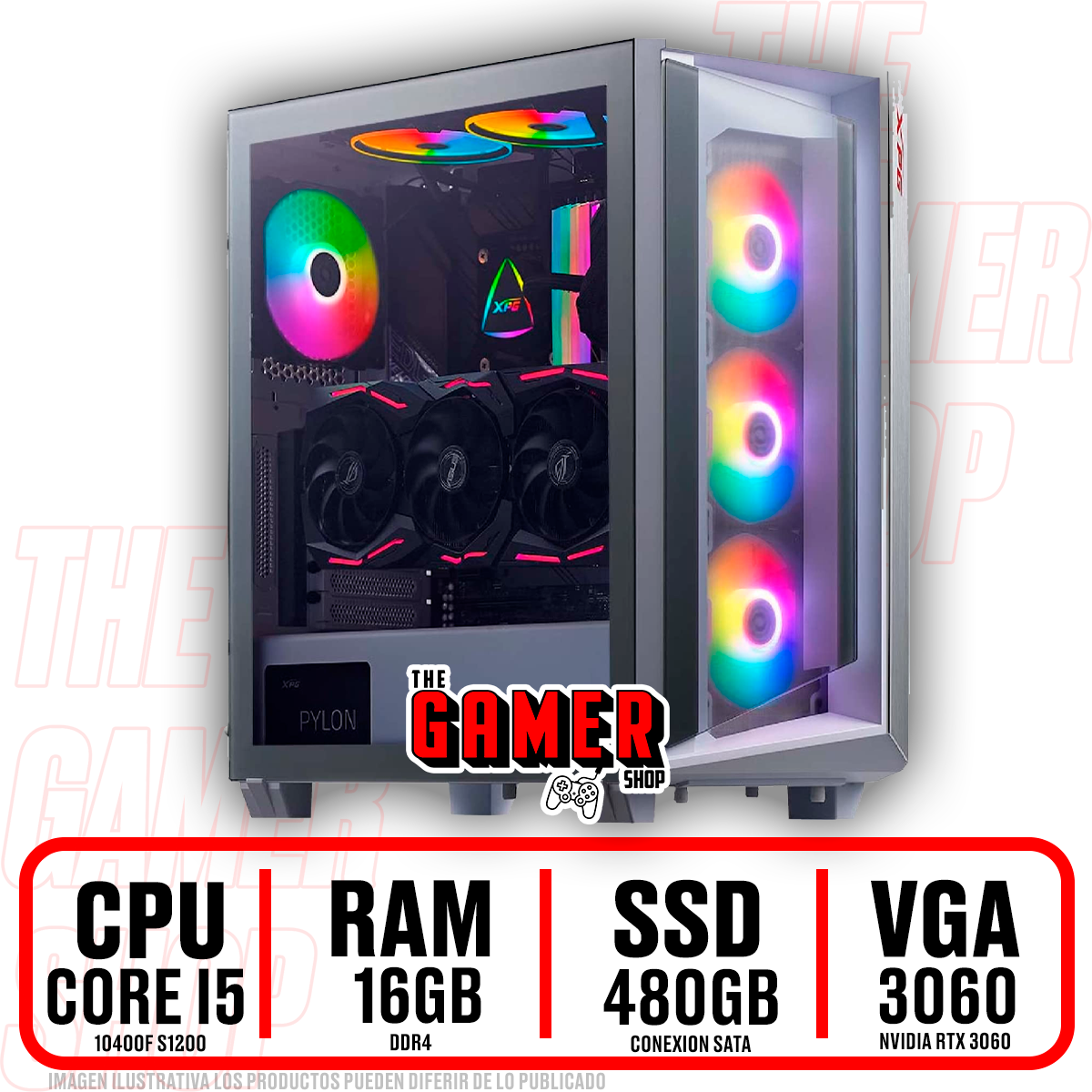 PC GAMER | INTEL i5 - 16GB - 480GB - RTX 3060 12GB | N861 | The Gamer Shop